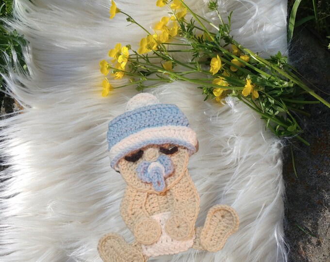 Crochet Baby Boy Applique Applique Nursery Theme Baby - Etsy
