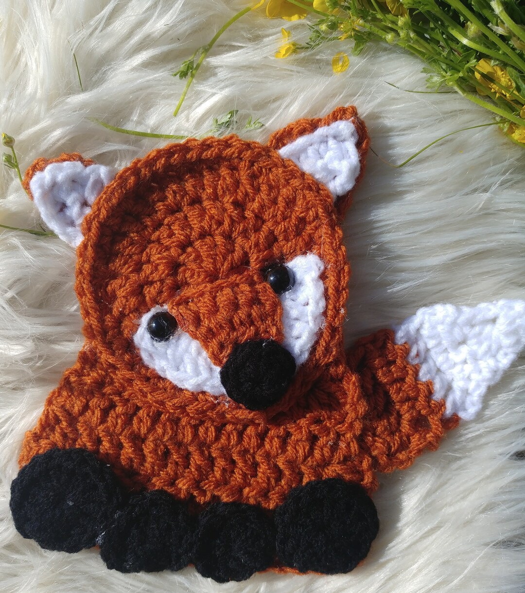 Crochet Fox Applique, Baby Fox Applique, Fox Nursery Theme, Woodland ...