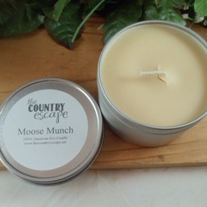 8 Oz Moose Munch Soy Candle in Metal Tin - A Great Holiday Fragrance ...