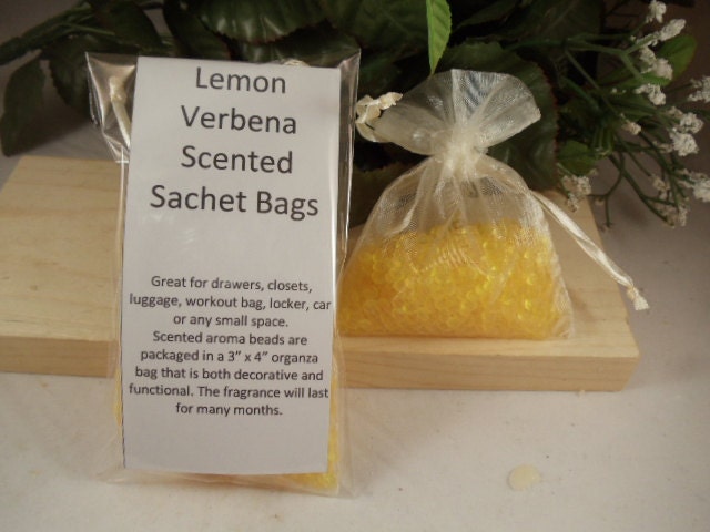 Lemon Verbena Scented Sachet Bag - Bright Clean Fresh Scent -great for ...