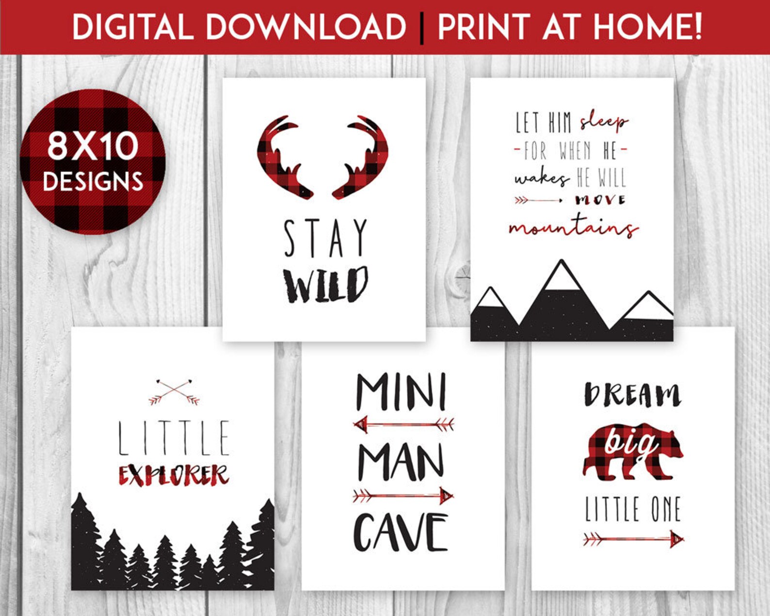 Custom Color Lumber Jack Buffalo Plaid Prints Instant | Etsy