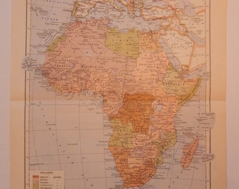 1940 map of africa | Etsy