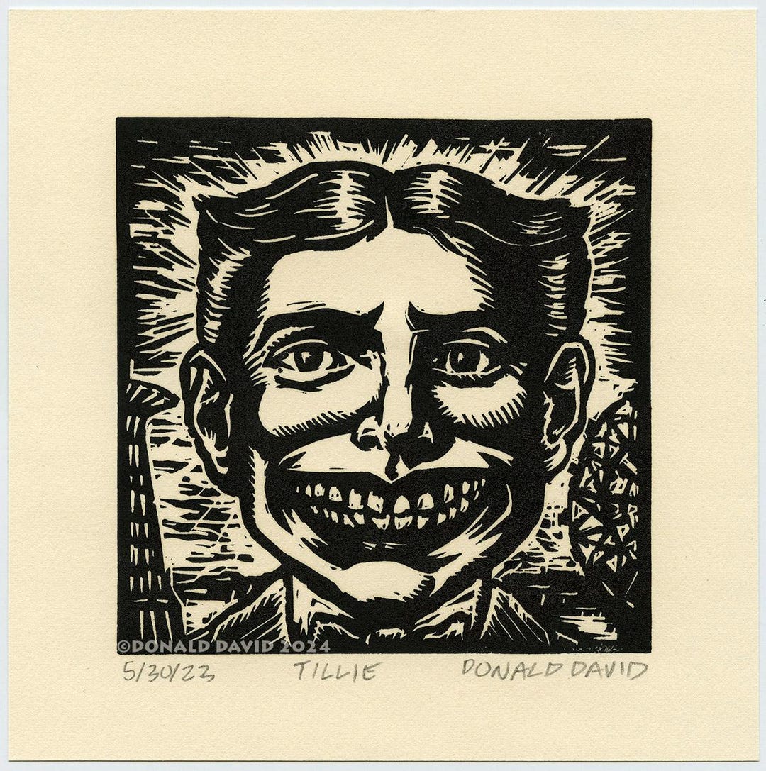 Tillie the Coney Island Steeplechase Funny Face Mascot Linocut by ...