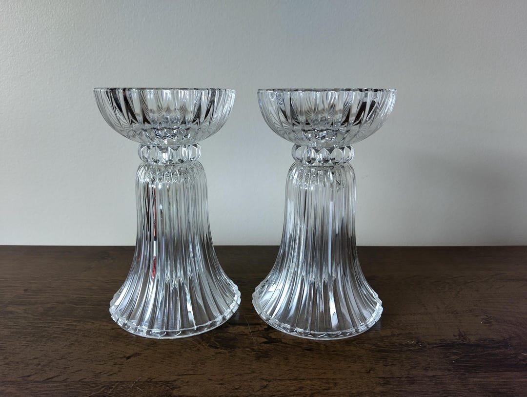 Partylite Vienna Waltz Crystal Candle Holder Set of 2 Vase Combination ...