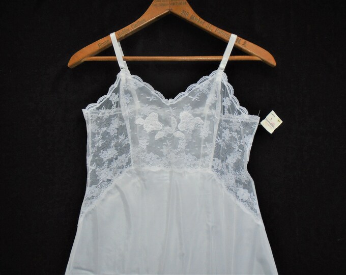 Lady Lynne White Full Slip Lace Accents 1960s Size 34 Vintage Lingerie ...