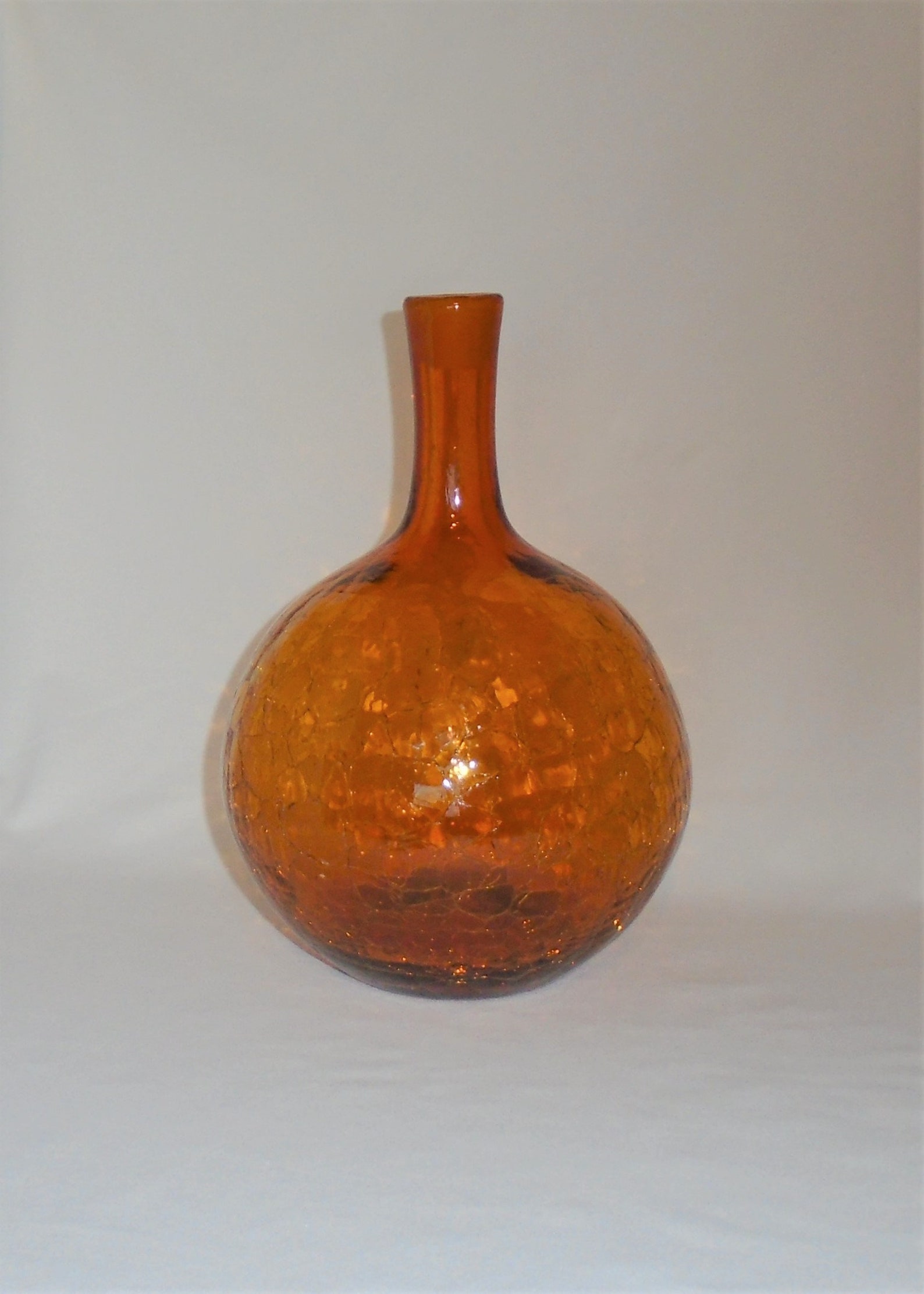 Blenko Crackle Glass Decanter 6533 Honey Joel Myers 1965 - Etsy