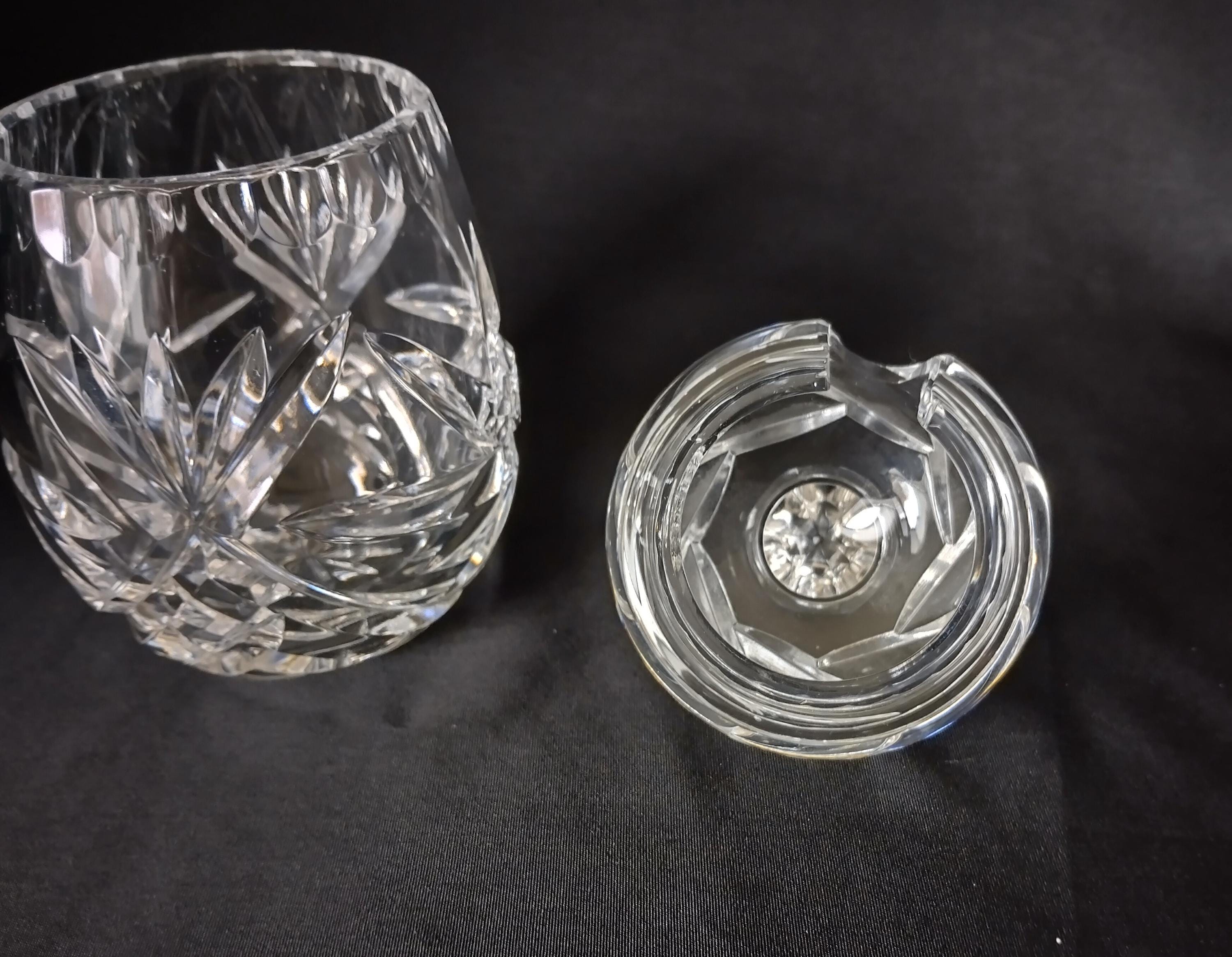 Cazlor Crystal Jam Jelly Jar Pinwheel Fan Cut 5.5" Made in Poland 1990s ...