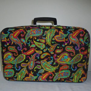 Bantam Luggage Suitcase Black Paisley Boho Vintage 1960s Carry on Bag ...