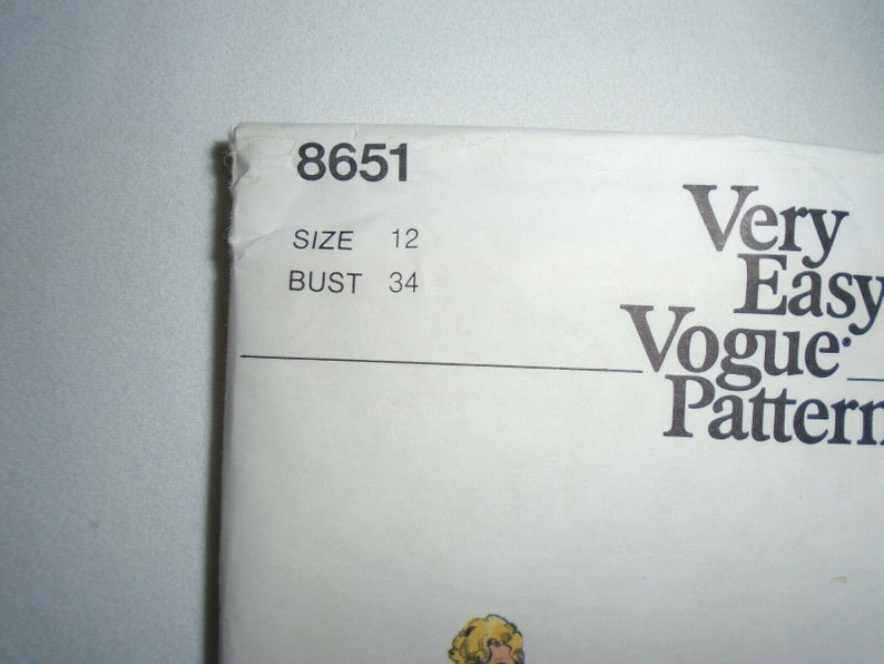 1973 Vogue Pattern Very Easy #8651 Size 12 Bust 34 Dress Jacket Uncut ...