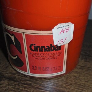Bluegate Candle Co. Cinnabar Pillar Candle 1970s Vintage Montara California - Etsy