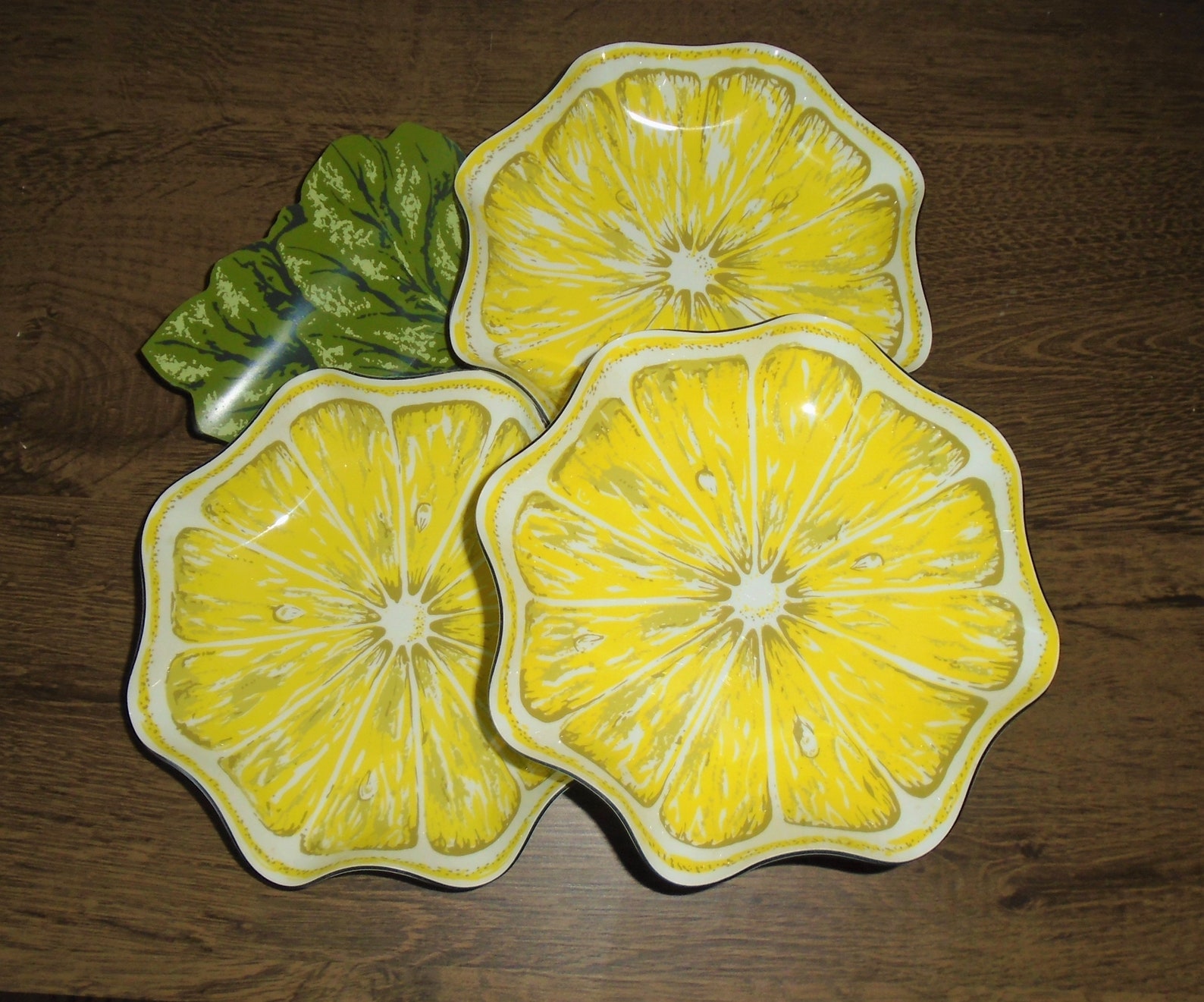 Stotter Settings Lemon Molded Plastic 3 Section Snack Tray Vintage ...