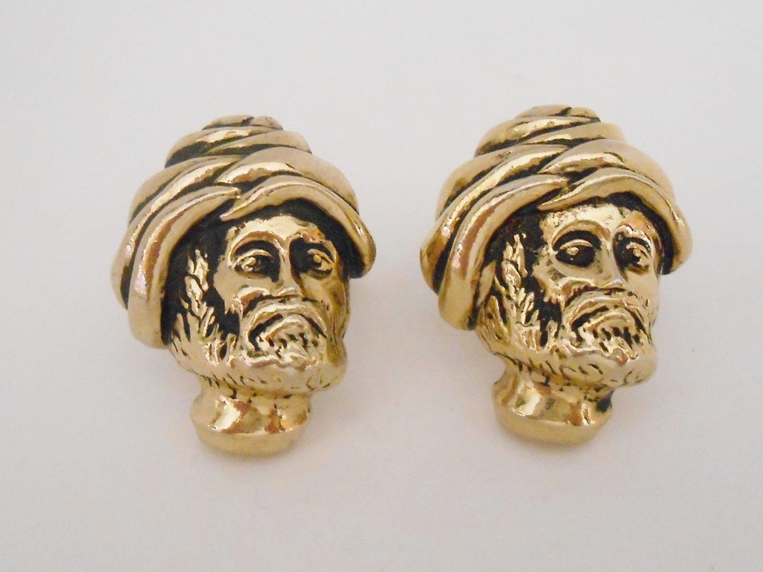 Swank Cufflinks Genie Turban Nomad Swami Figural Man Cuff - Etsy