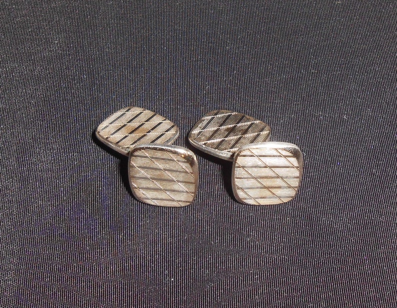 Vintage 800 Silver Double-sided Cufflinks – 1930s Gold Wash Fronts ...
