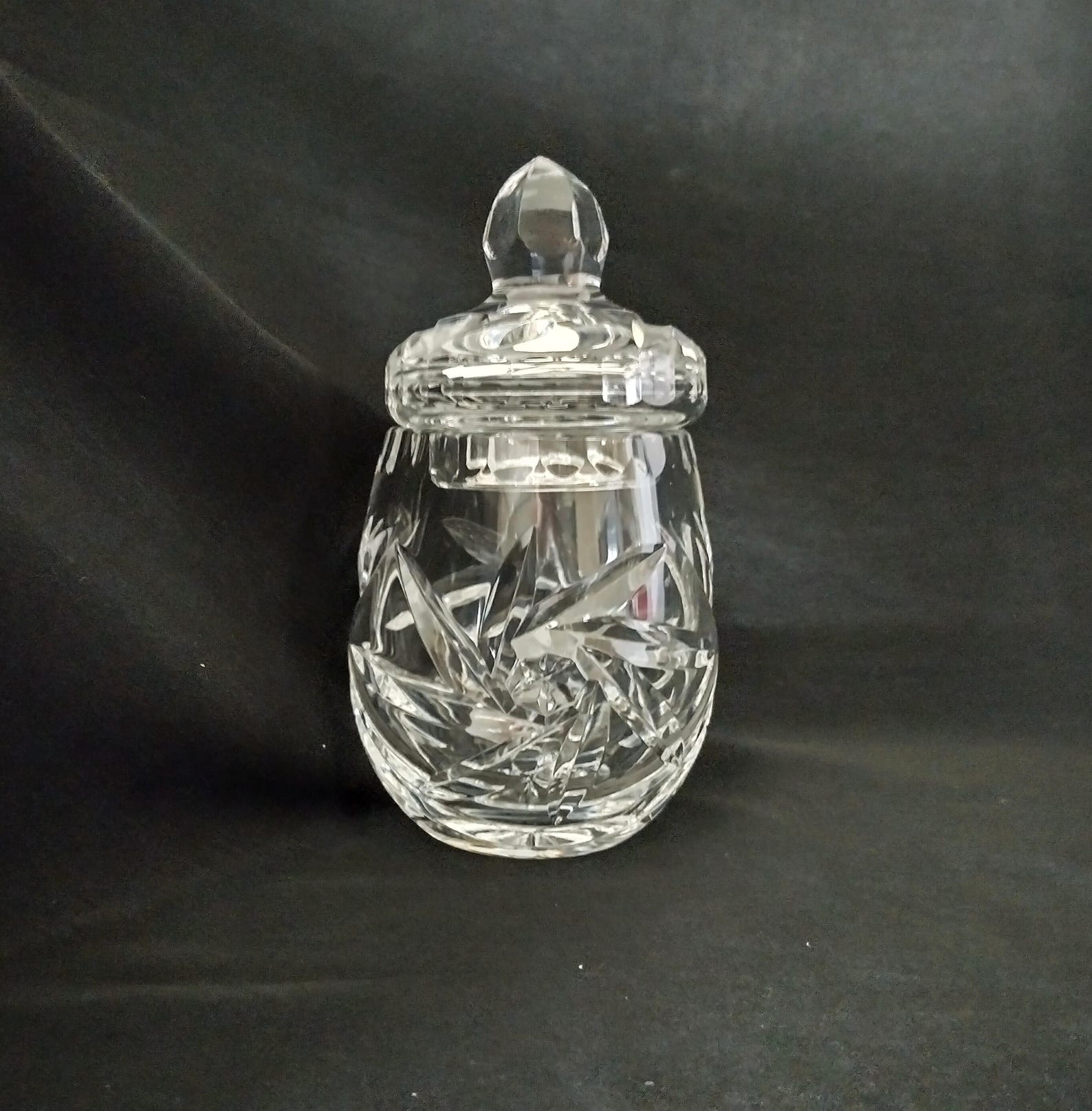 Cazlor Crystal Jam Jelly Jar Pinwheel Fan Cut 5.5" Made in Poland 1990s ...