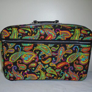 Bantam Luggage Suitcase Black Paisley Boho Vintage 1960s Carry on Bag ...