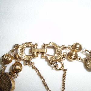 Vintage Goldette NY Charm Bracelet Heart Half Moon 7 - Etsy
