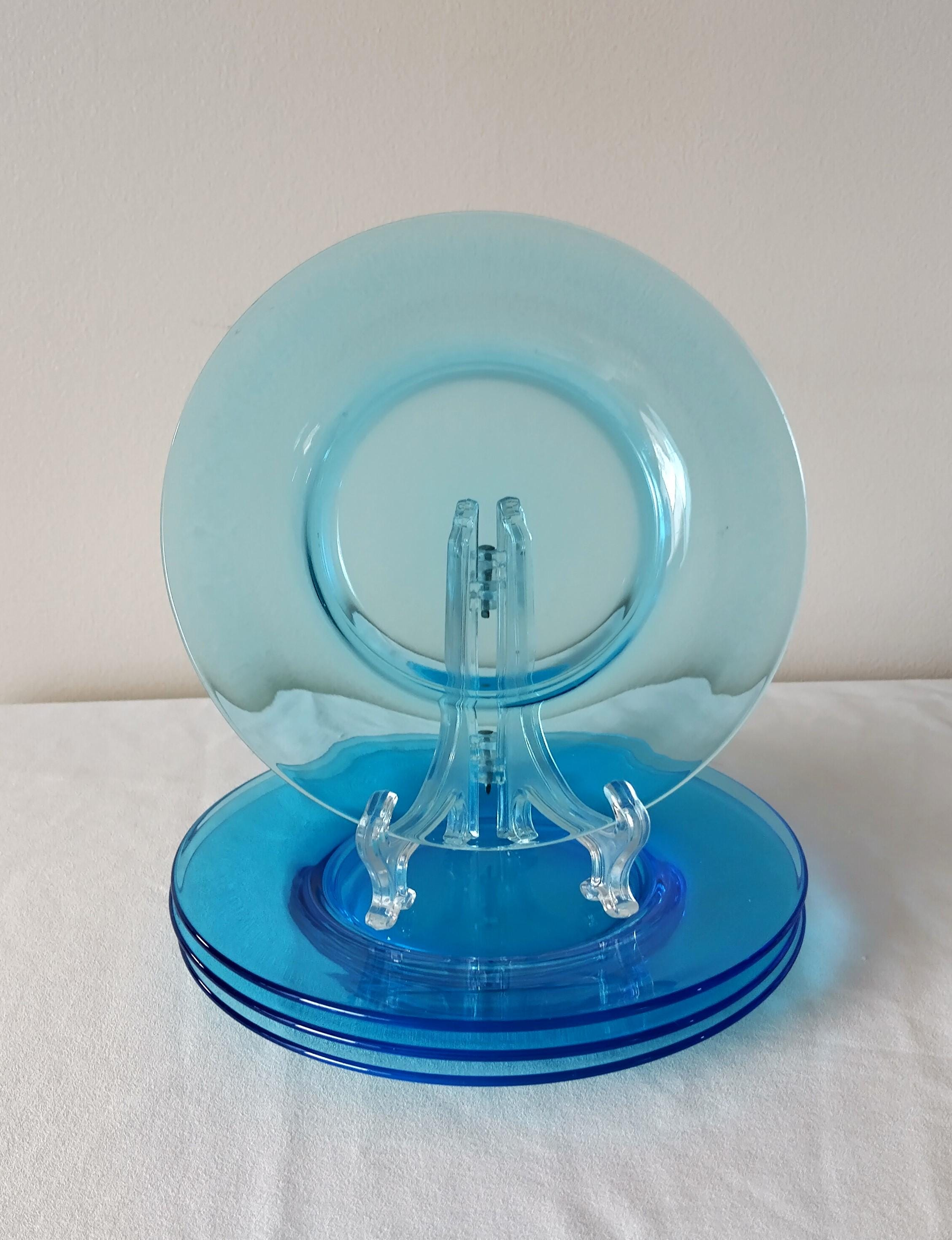Fostoria Pioneer Blue (electric Blue) 7" Salad Plates Set of Four 1926 ...
