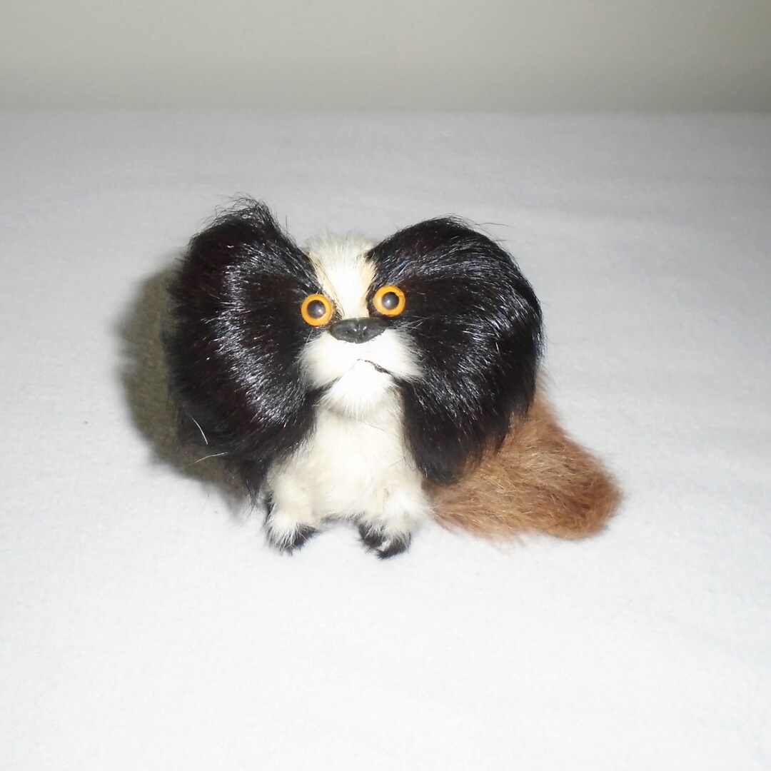 Pekingese Dog Figure Real Rabbit Fur Glass Eyes Vintage Toy - Etsy