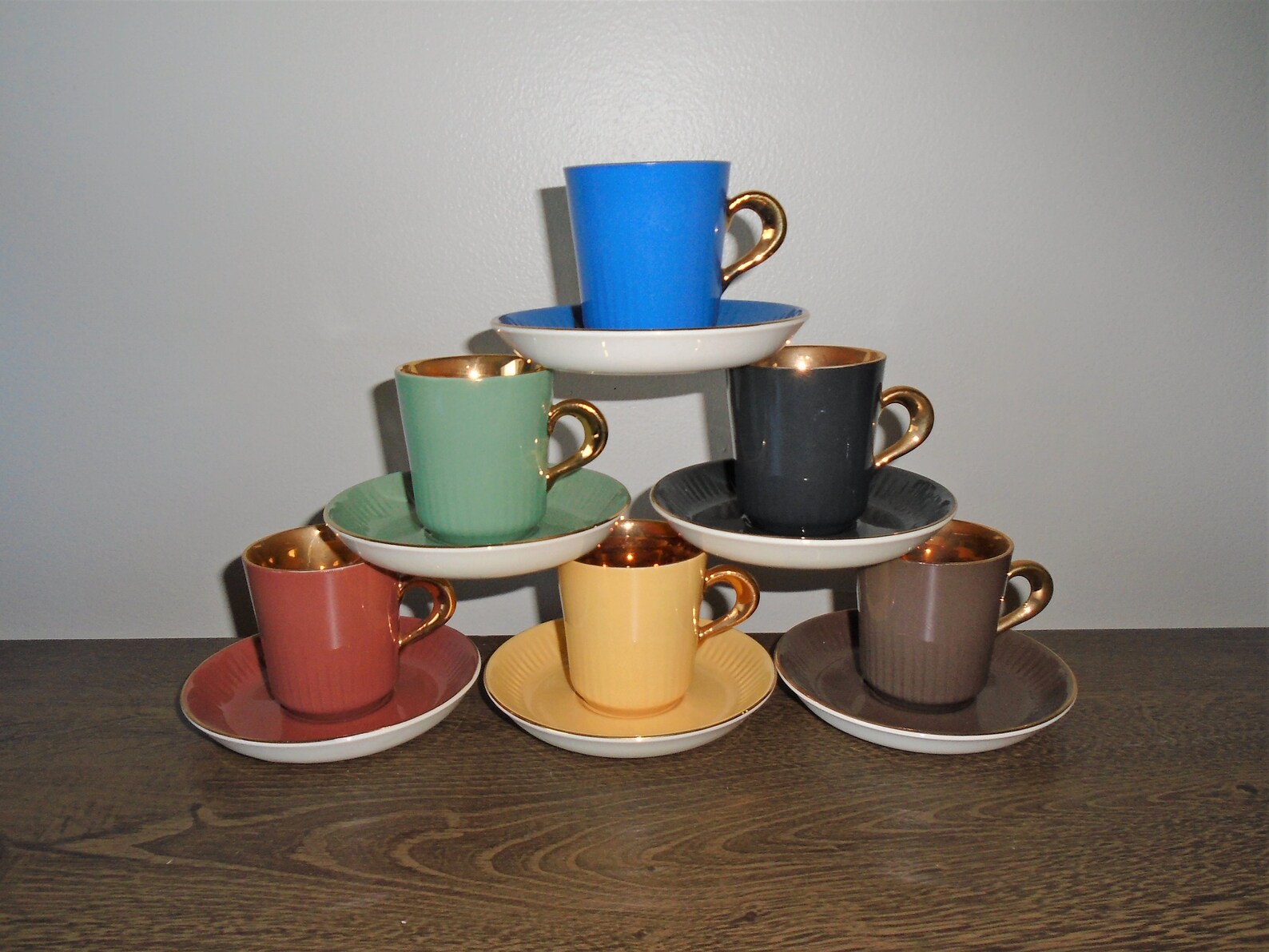 Figgjo Flint Demitasse Cups and Saucers Espresso Cup Set - Etsy