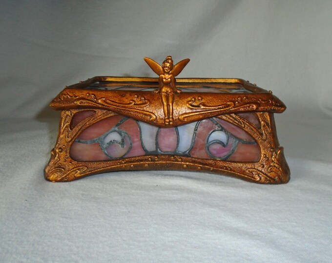 Disney Tinkerbell 50th Anniversary Stained Glass Metal Jewelry Box Ltd ...