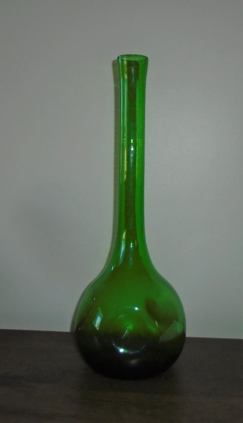 Emopli Dimple Bottle Green Pinch Glass Vintage 19 Home - Etsy