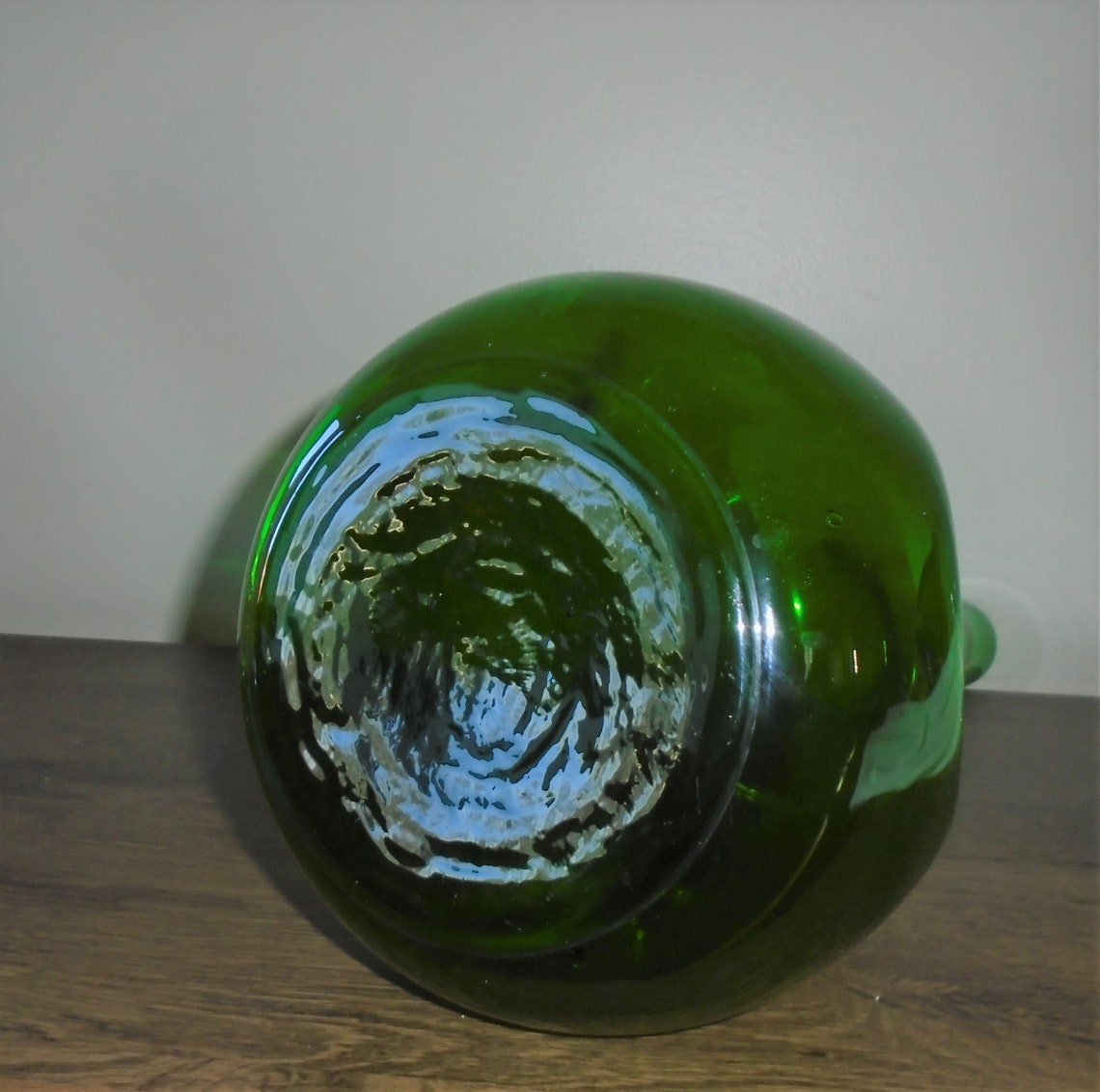Emopli Dimple Bottle Green Pinch Glass Vintage 19 Home - Etsy