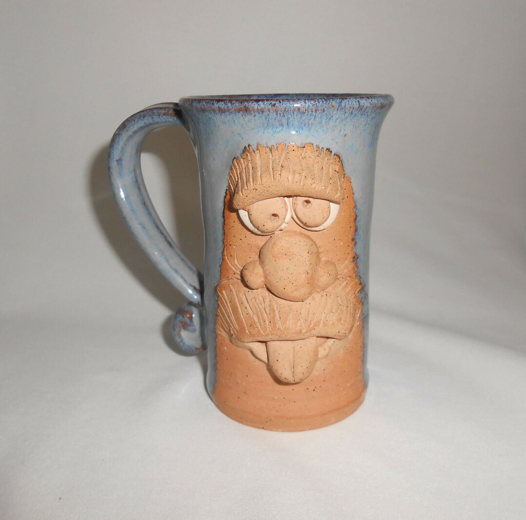 Stoneware Pottery Face Mug Artist Signed Handmade Drunk Guy - Etsy