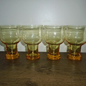 Lenox Crystal Clarion Yellow Water Goblet Glasses Vintage Set of Four ...