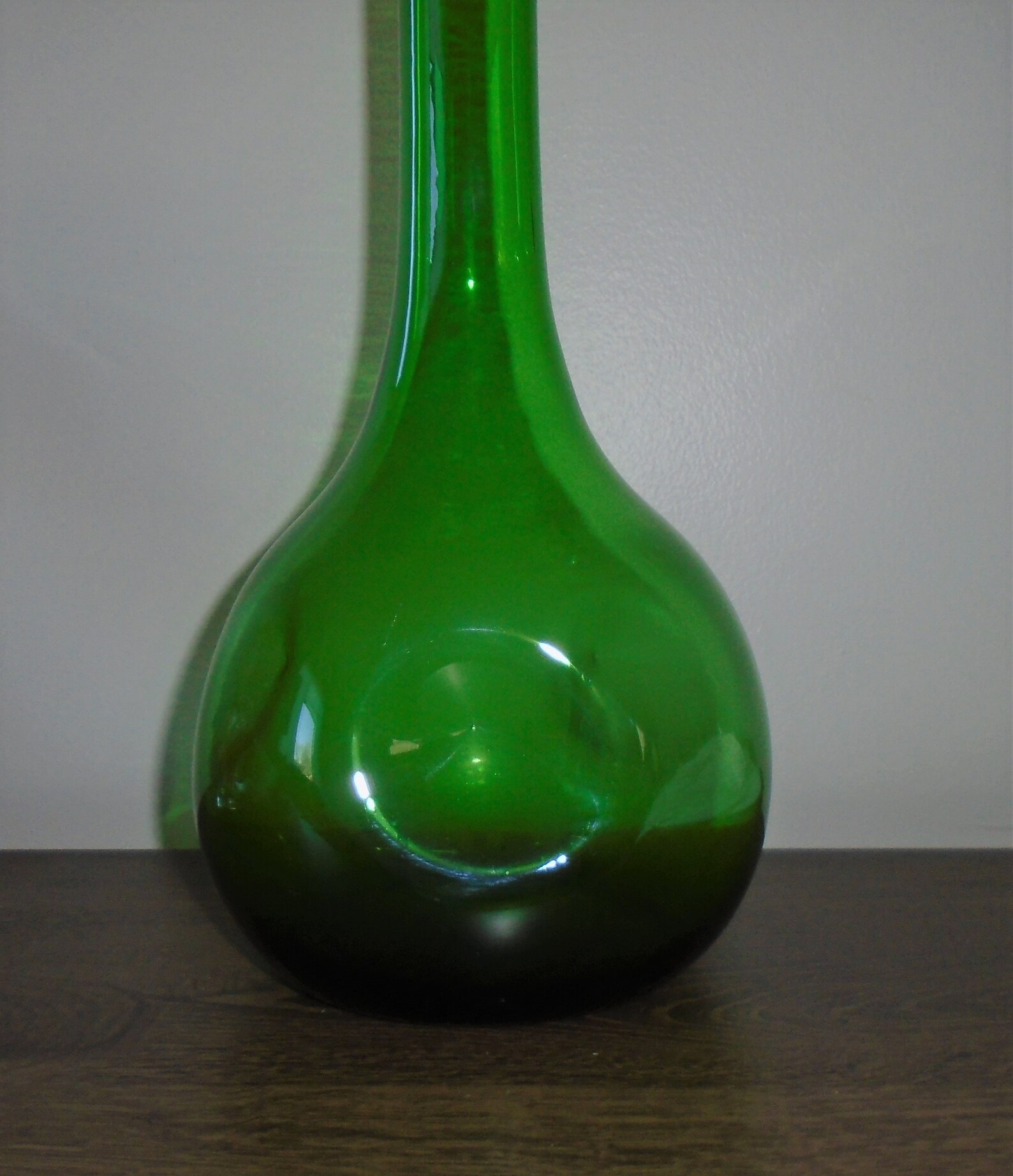 Emopli Dimple Bottle Green Pinch Glass Vintage 19" Home Decor 1970s - Etsy
