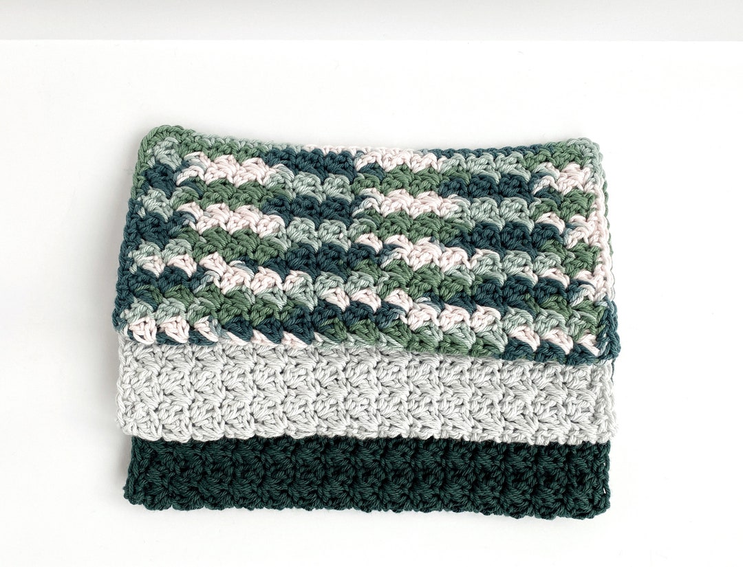 Green Kitchen Towels Crochet Dishcloth Set Cotton Dishcloths ...