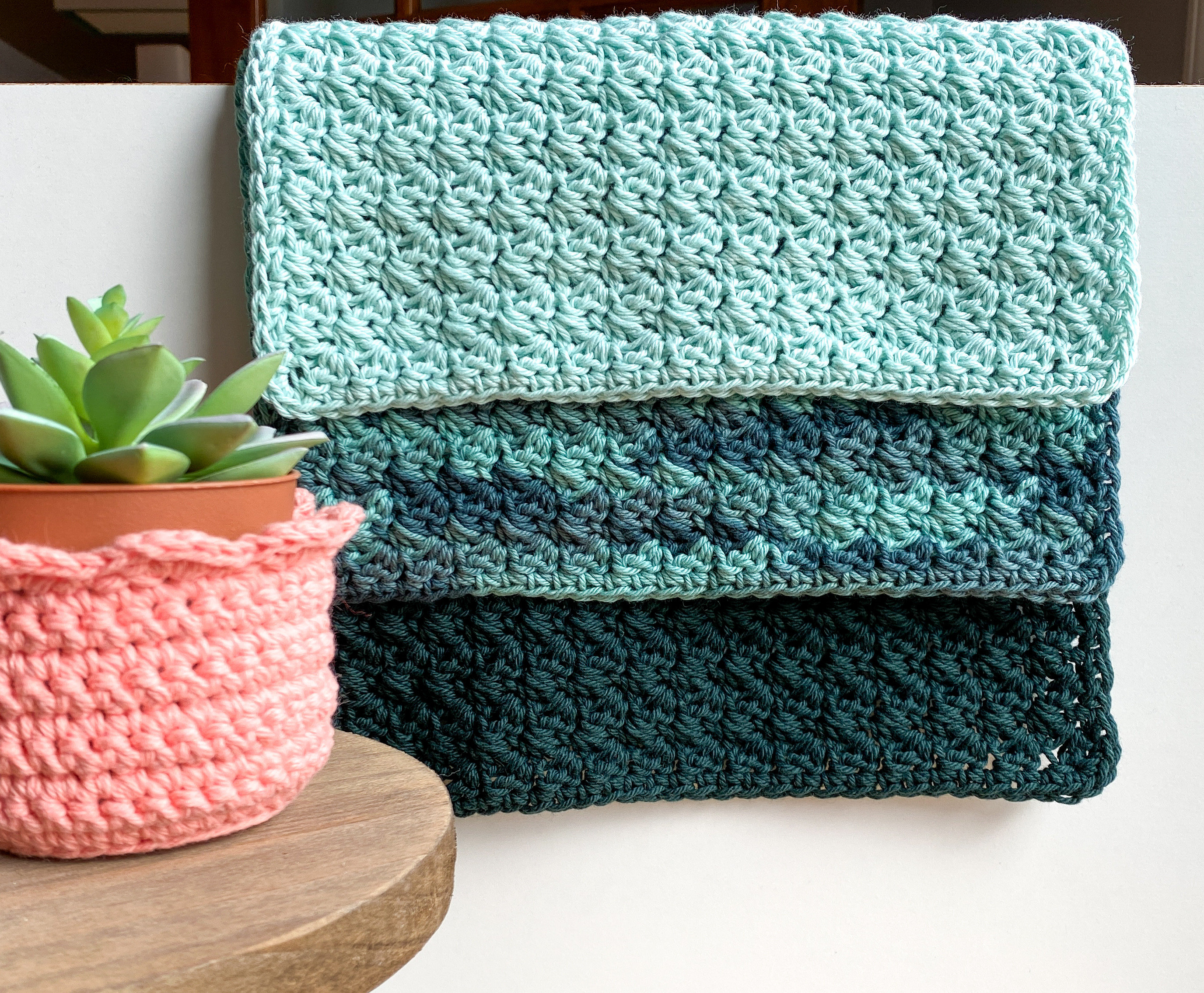 Crochet Dishcloth Set - Green Kitchen Towels - Modern Kitchen Decor - Etsy