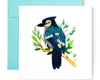 Blue Jay Quilling Greeting Card - Etsy