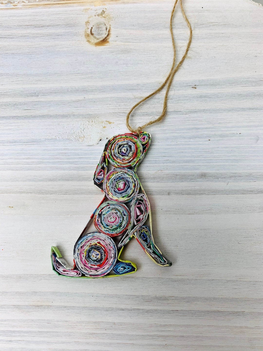 Recycled Paper Dog Ornament - Etsy