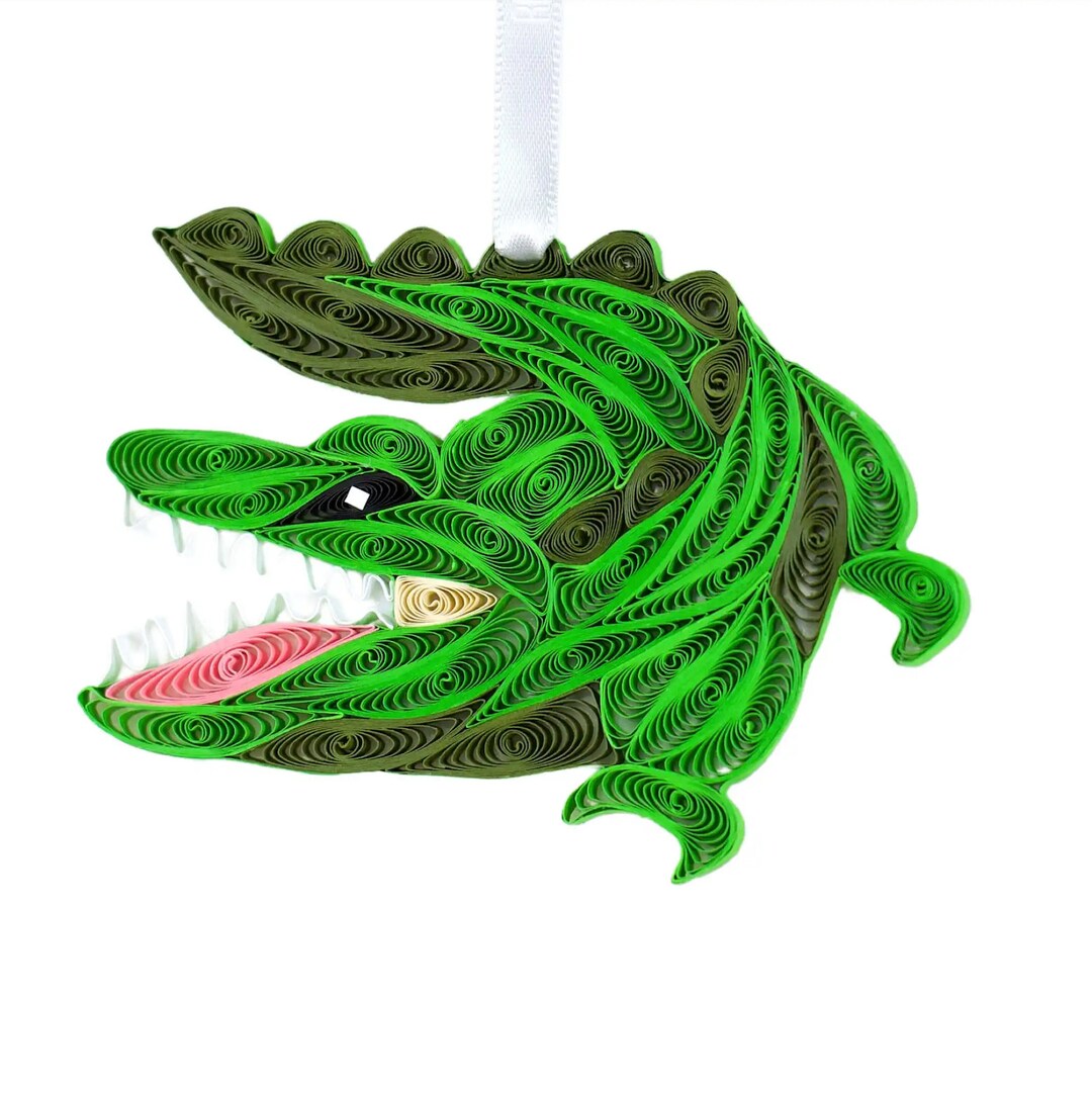Alligator, Handmade Quilling Ornament – Eco-friendly Paper Art for ...
