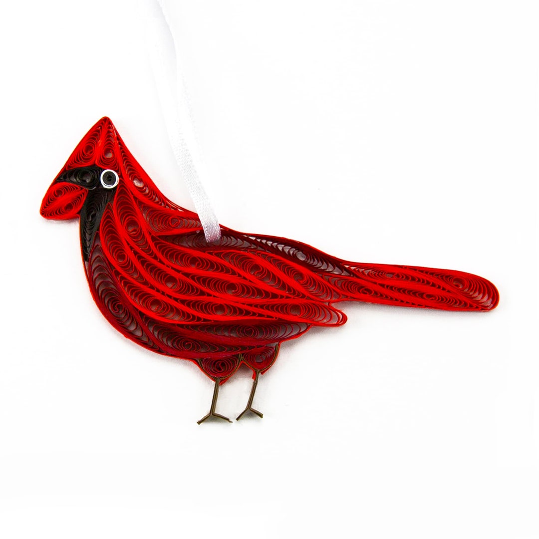 Cardinal (standing) Ornament, Handmade Cardinal Paper Ornament, Gift ...