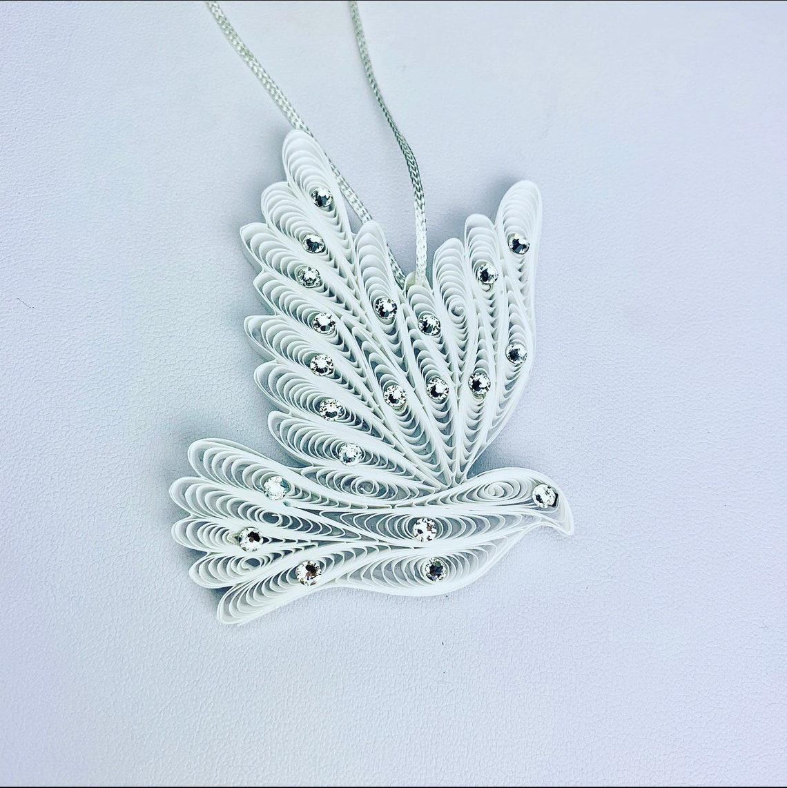 Swarovski Dove Christmas Ornament Handmade Paper Quilling - Etsy