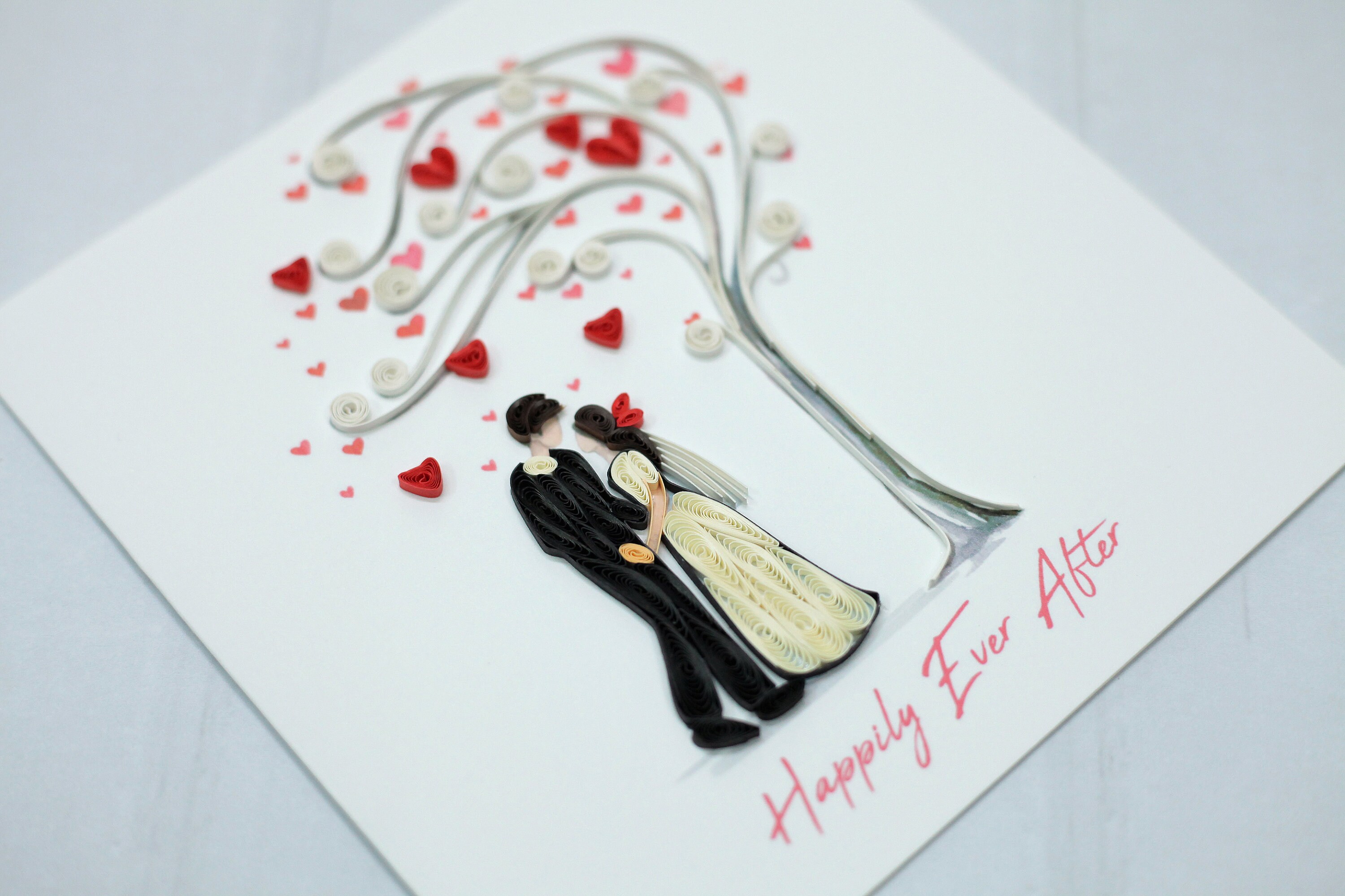 Wedding Greeting Card Quilled Wedding Card Handmade Wedding - Etsy