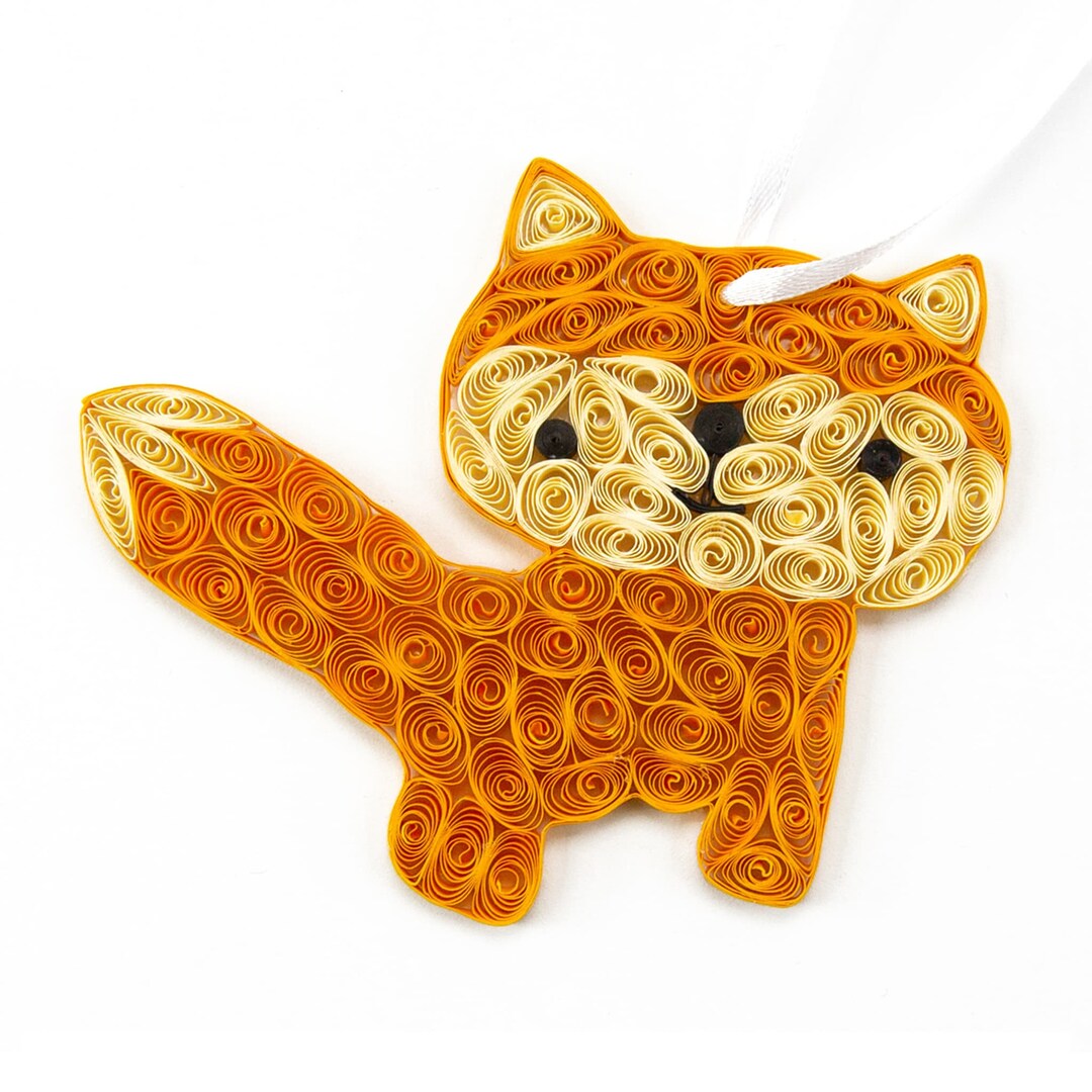 Fox Handmade Ornament – Eco-friendly Paper Gift for Animal Lovers and ...