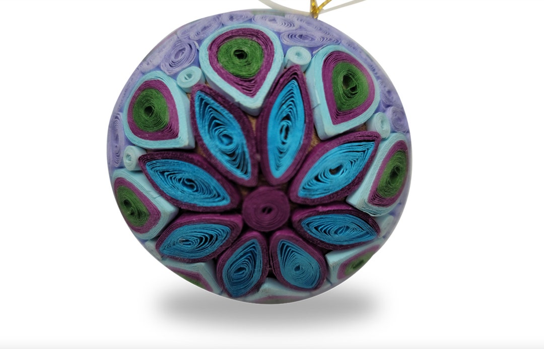 Quilling Ball (purple) Handmade Ornament – Eco-friendly Paper Christmas ...