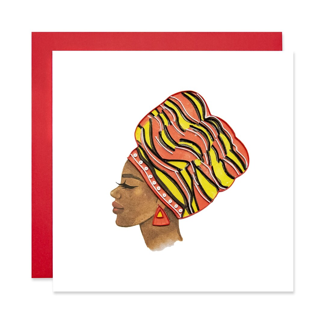 African Woman Greeting Card, Handmade African Woman Card, African Art ...