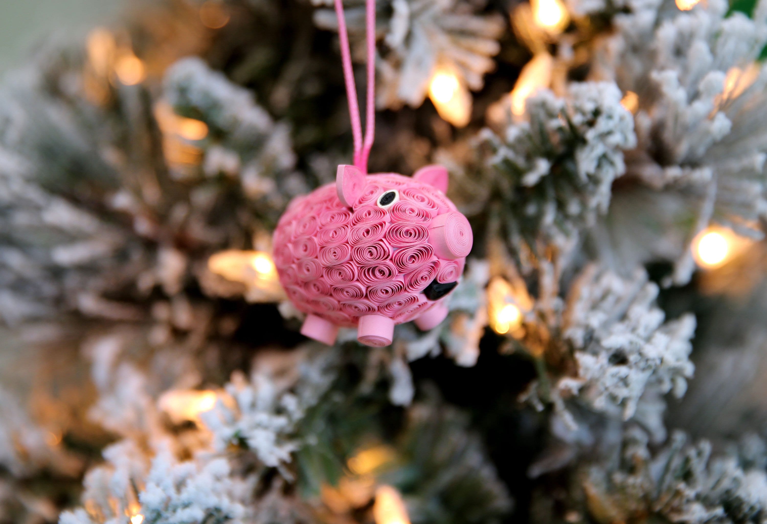 Paper Pig Ornament Handmade Paper Pig Ornament Pig Ornament | Etsy