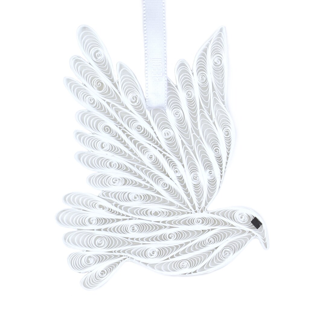Dove (white) Quilling Ornament – Eco-friendly Symbol of Peace and Hope ...