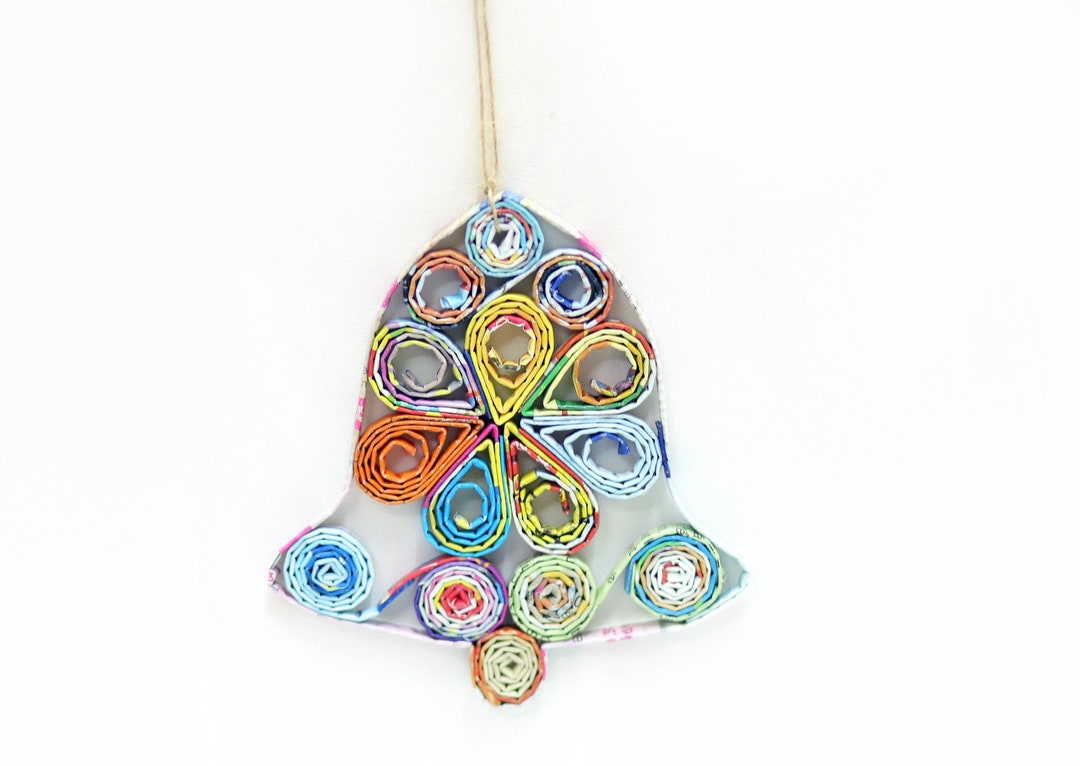 Recycled Paper Bell Ornament Christmas Bell Ornament - Etsy