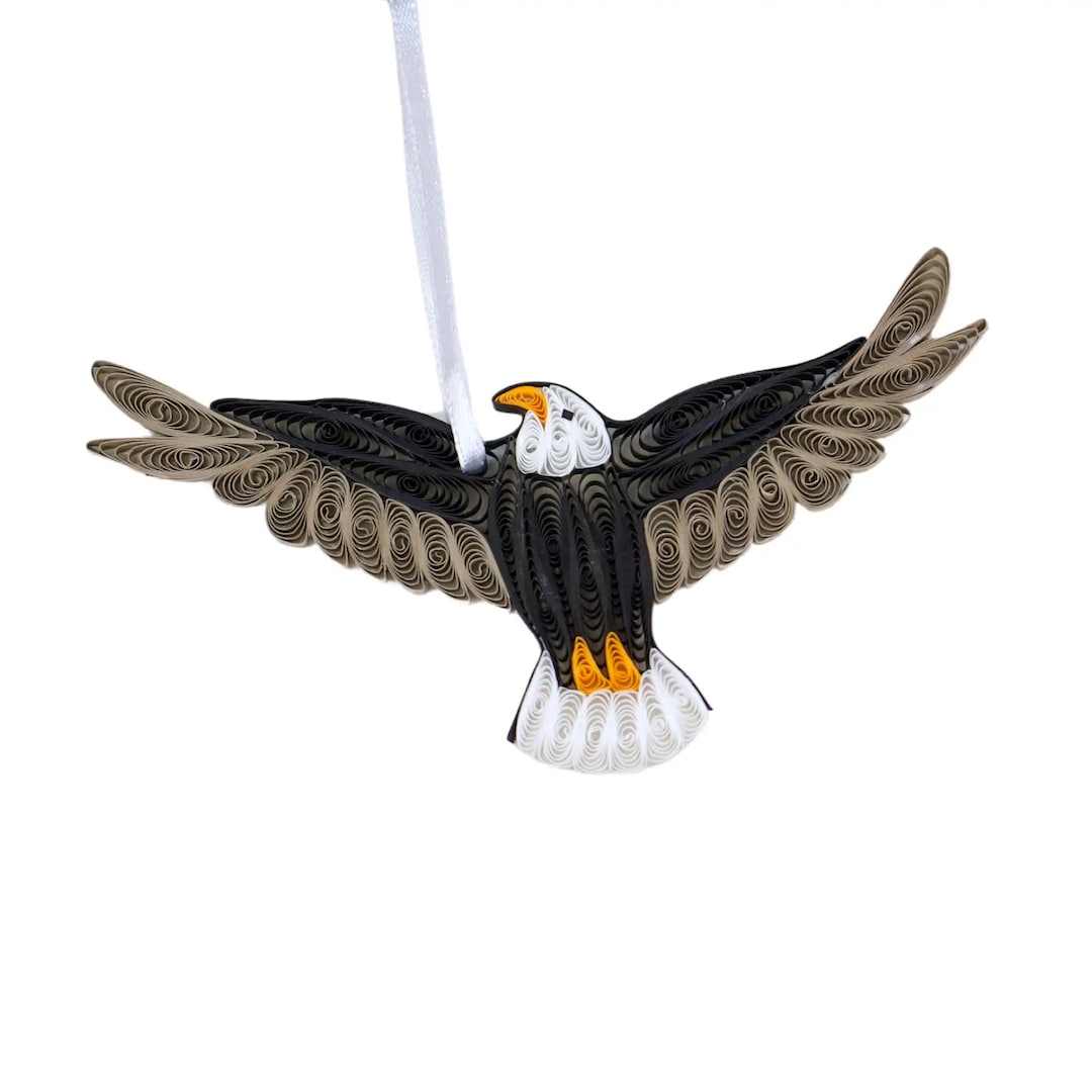 Eagle Ornament, Handmade Paper Ornament, Gift for Bird Lover, Eco ...