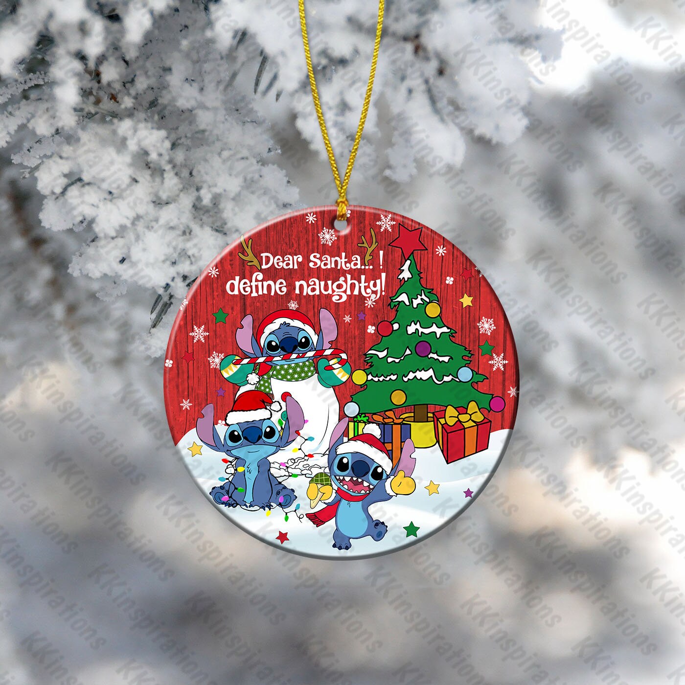 Stitch Christmas Ornament, Stitch Disney Xmas Ornament Designed & Sold ...