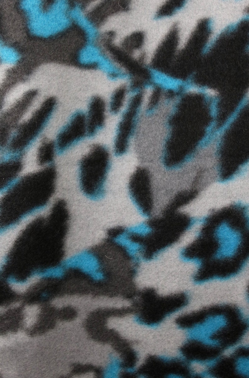 Gray and Blue Leopard Fleece Infinity Scarf Gray Fleece | Etsy