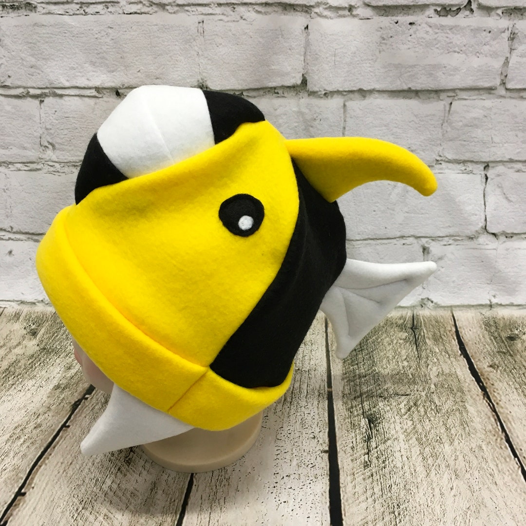 Adult and Kids Fleece Angelfish Hat, Winter Fleece Hat, Yellow Fish Hat ...