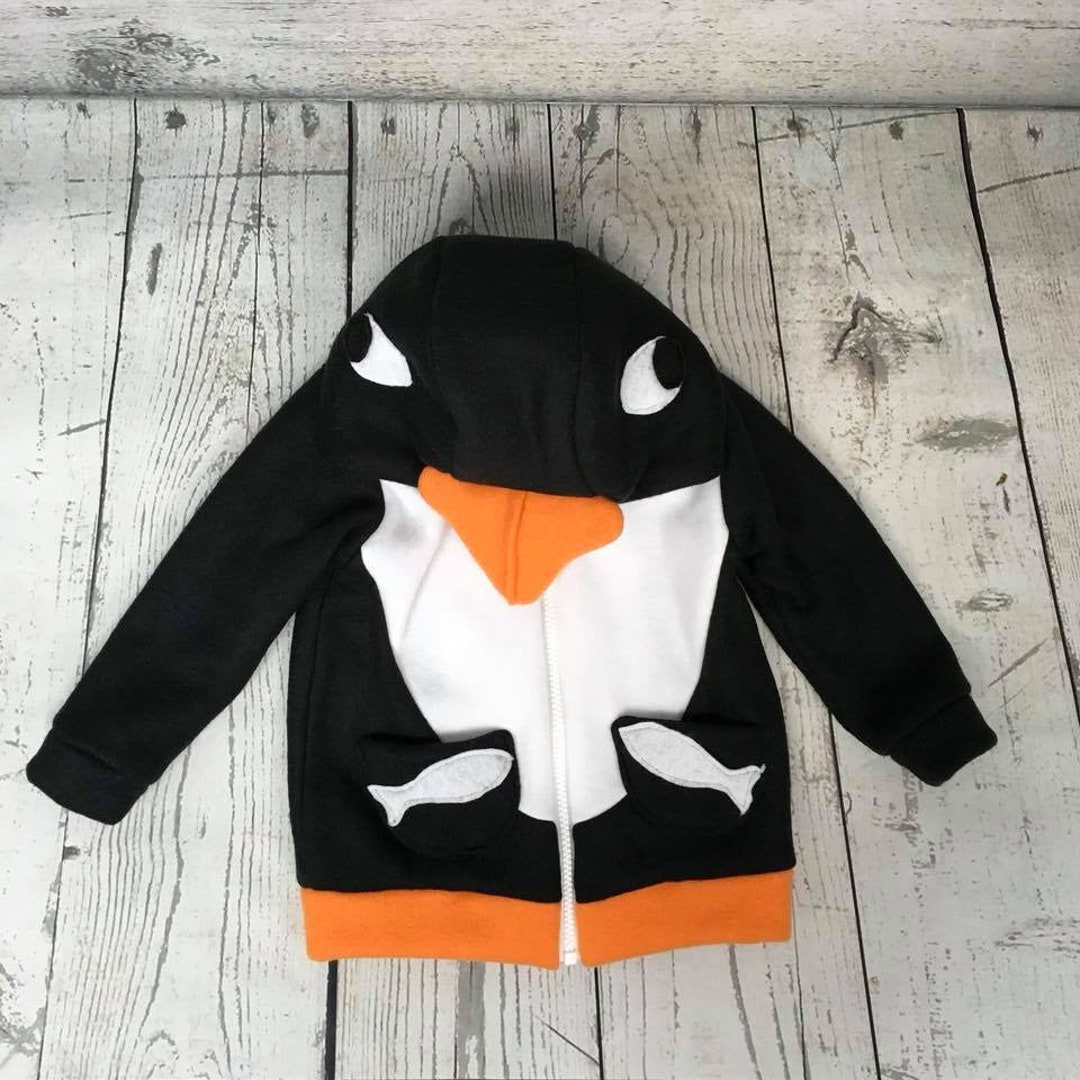 Fleece Penguin Toddler Sweatshirt, Hooded Penguin Sweatshirt, Zip up ...