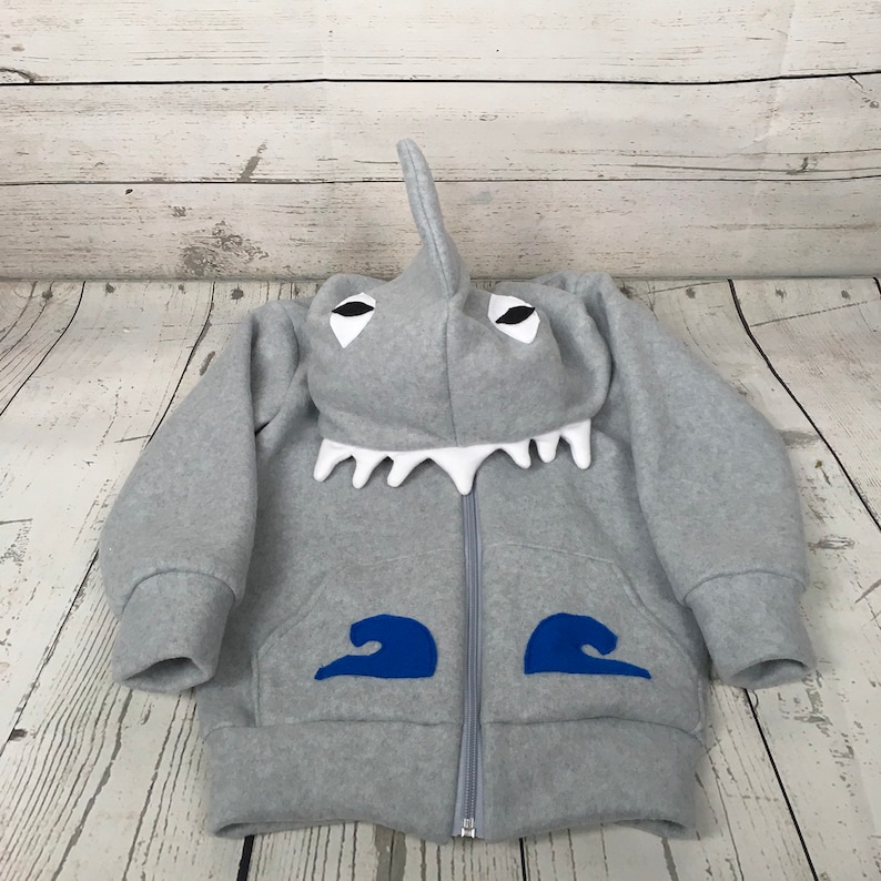 Fleece Shark Kids and Youth Sweatshirt Hooded Shark - Etsy
