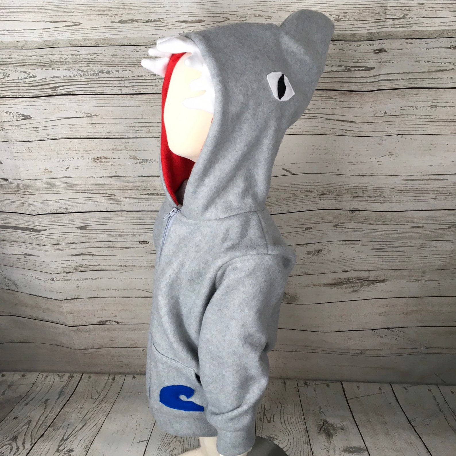 Fleece Shark Kids and Youth Sweatshirt Hooded Shark - Etsy